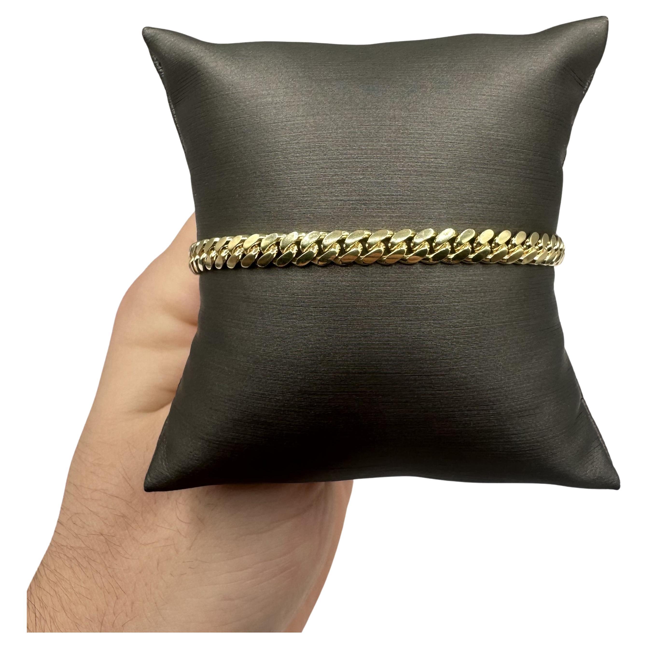 14kt Yellow Gold Solid Cuban Bracelet – 8" Length, 5mm Width, 17.1 ...