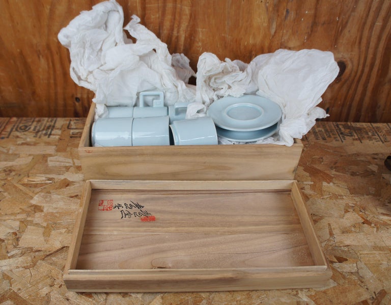 14pc Vintage Japanese Porcelain Tea Coffee Service Saki Cup Saucer Box ...