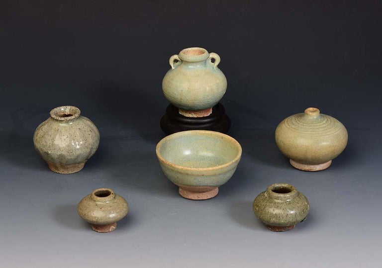 14th-16th Century, Set of Antique Sukhothai Pottery Bottles, Jarlets ...