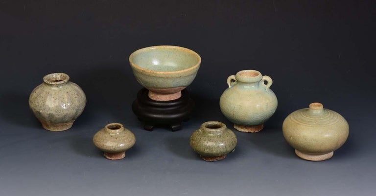 14th-16th Century, Set of Antique Sukhothai Pottery Bottles, Jarlets ...