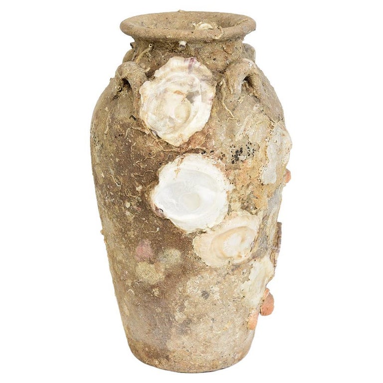 14th-16th Century, Sukhothai, Antique Thai Pottery Jar with Shell from ...