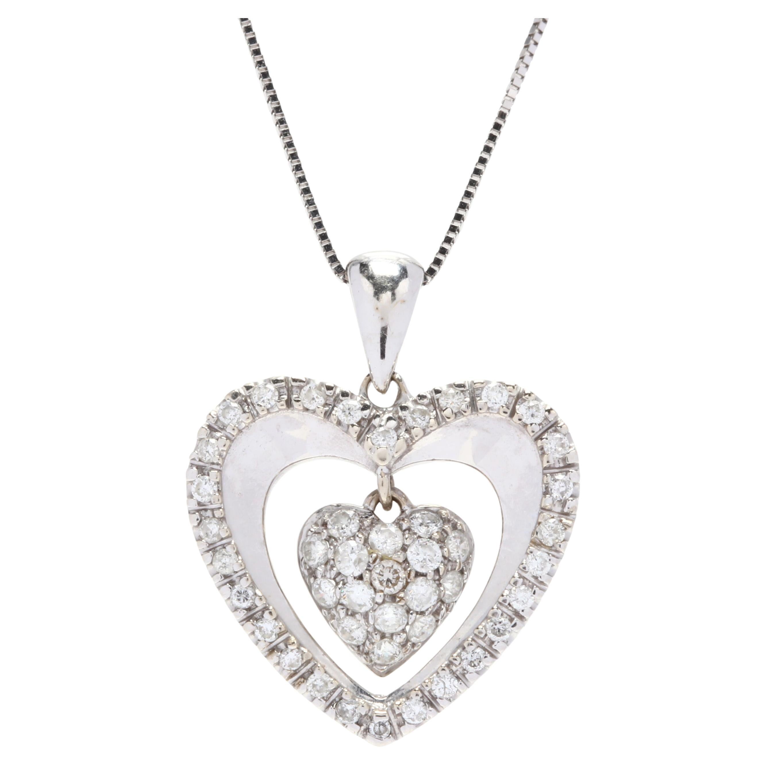 .75 Carat Natural Ruby Diamonds Dangle Heart Necklace 18 Karat For Sale ...