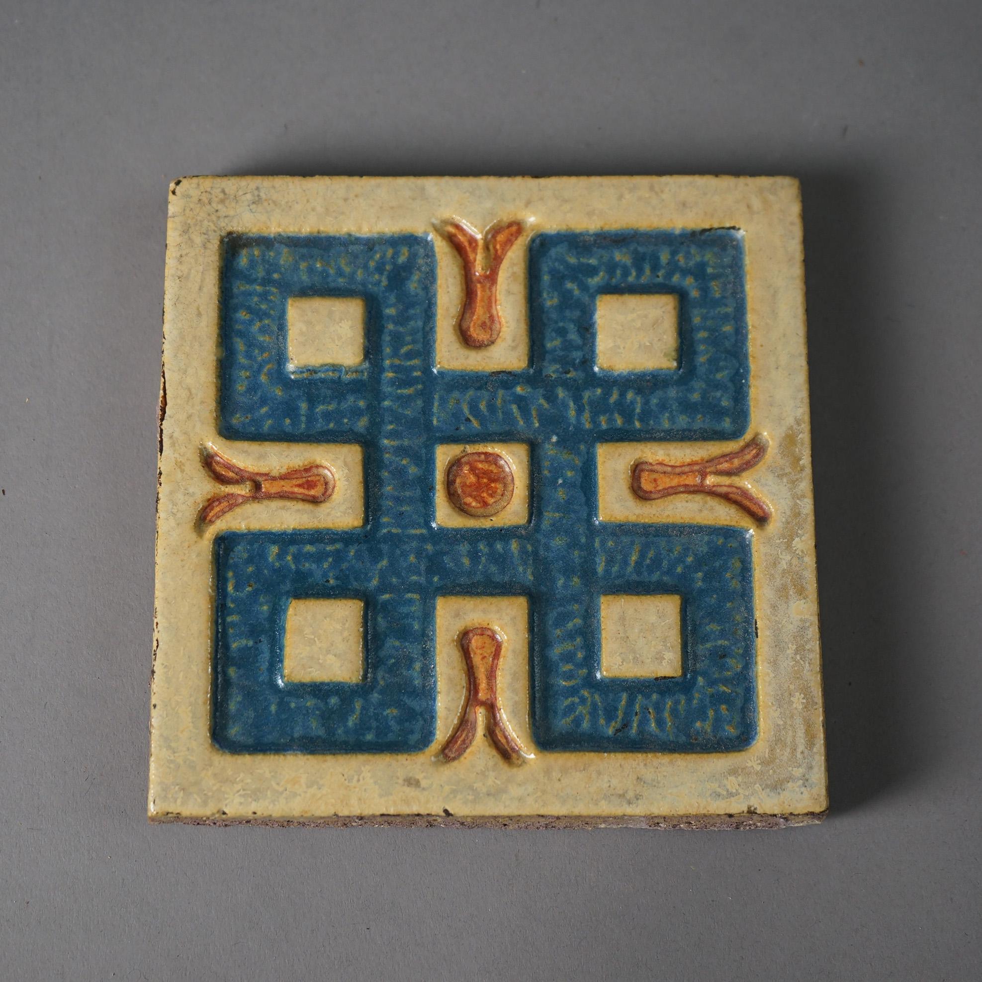 15 Antique Arts and Crafts Art Pottery Wheatley and Faience Tile C Wall ...