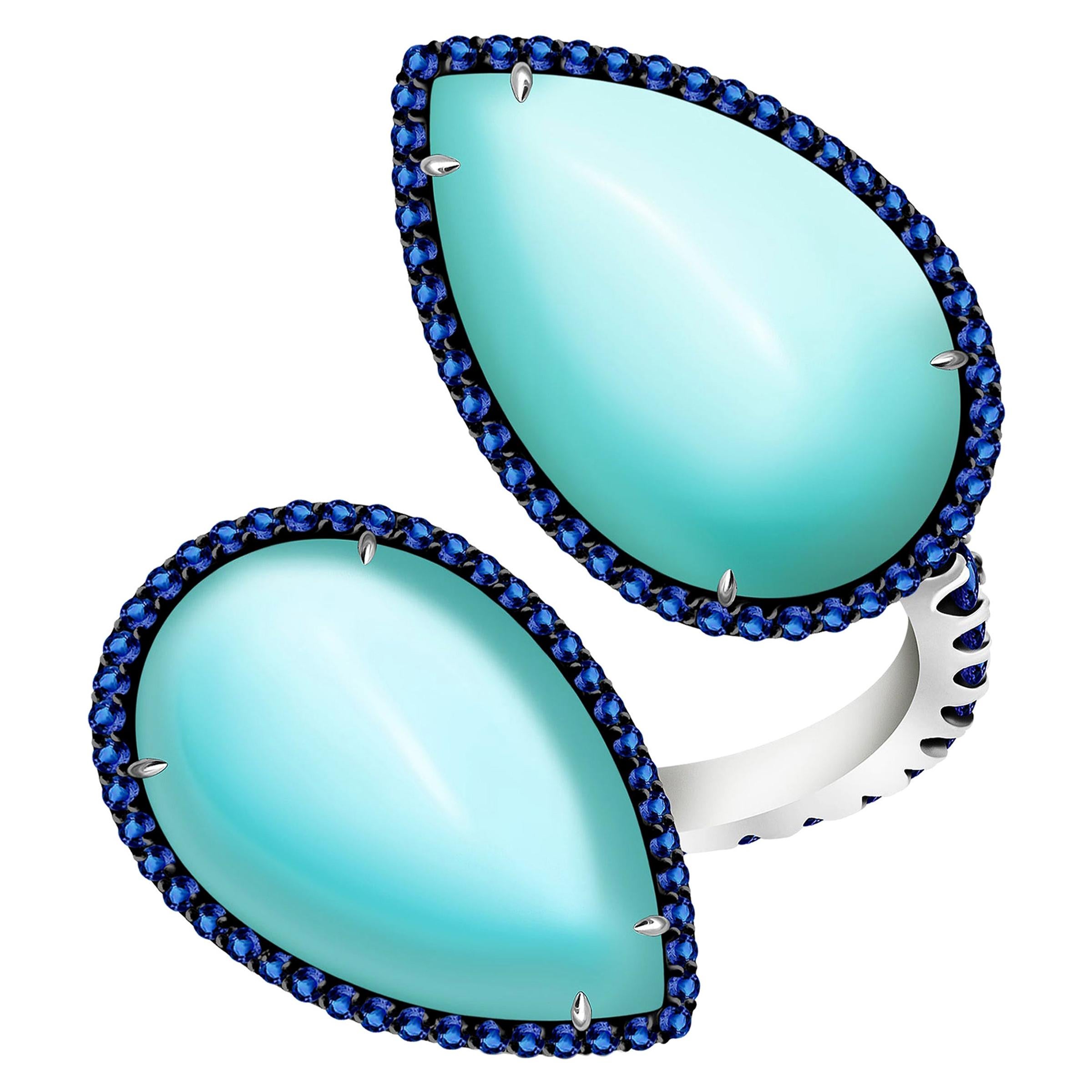 2,5 Carat Neon Blue Apatite Yellow Sapphire 14 Karat Yellow Gold ...