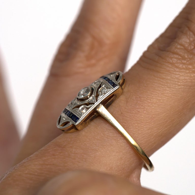 .15 Carat Diamond Platinum and Yellow Gold For Sale at 1stDibs | .15 ...