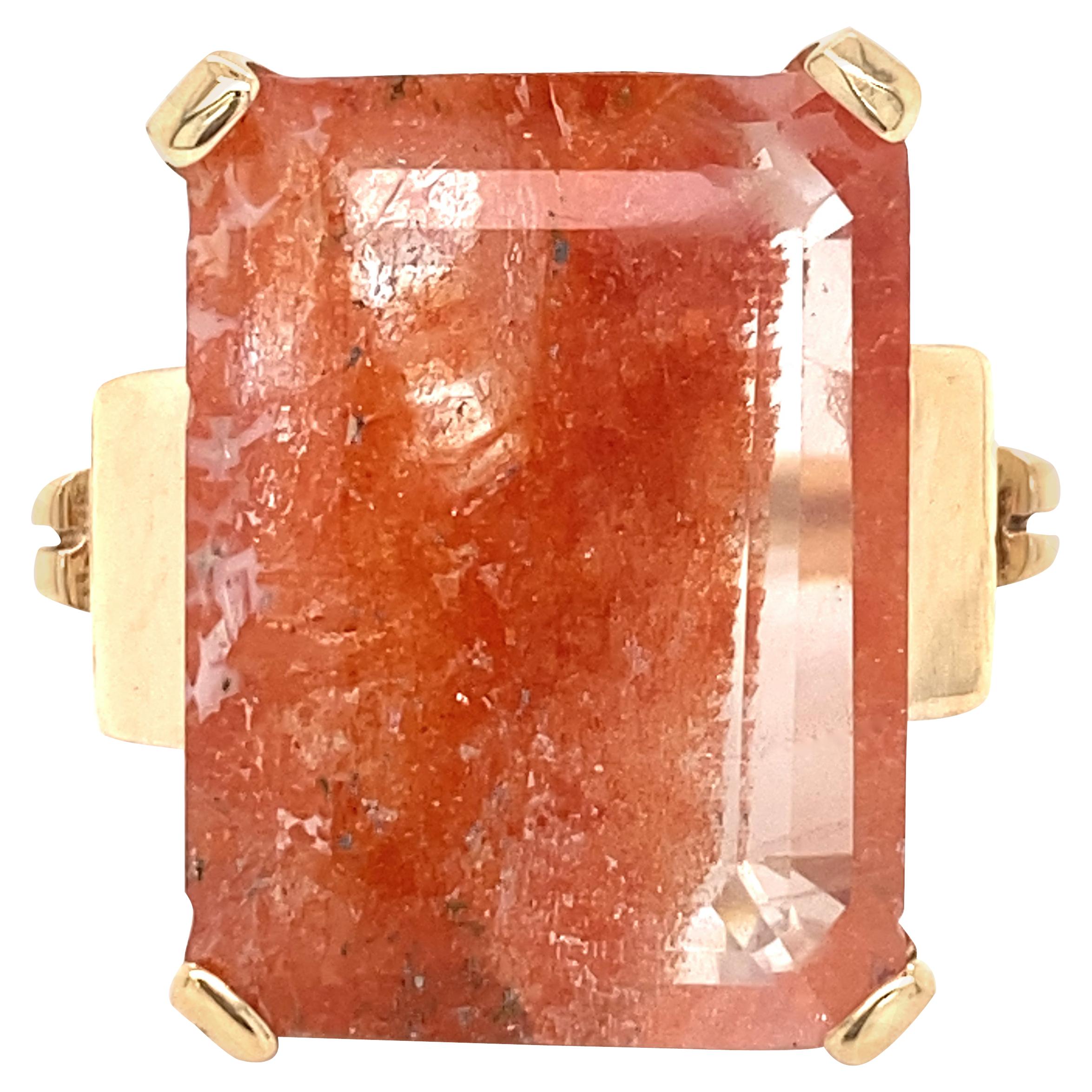 Large Rose Quartz Cocktail Ring at 1stDibs