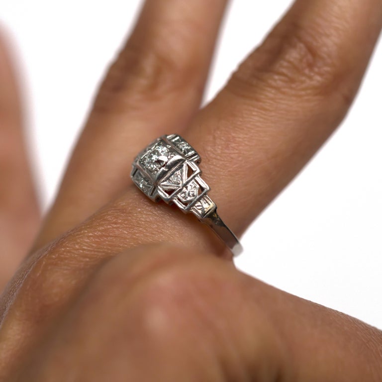 .15 Carat Total Weight Diamond Platinum Engagement Ring For Sale at ...