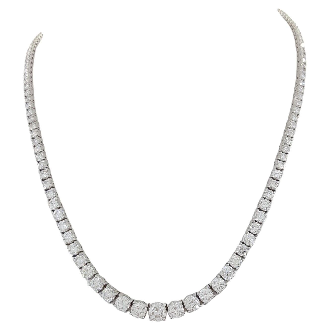 15 ct Round Brilliant Cut Diamond Riviera Diamond Line Necklace For ...