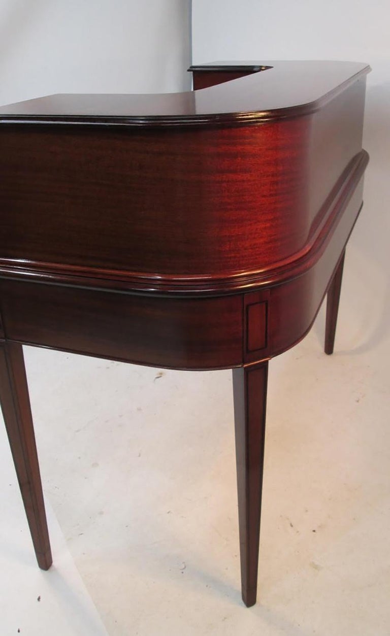 15 Drawer Mahogany Carlton House Desk with Solid Brass Pulls For Sale ...