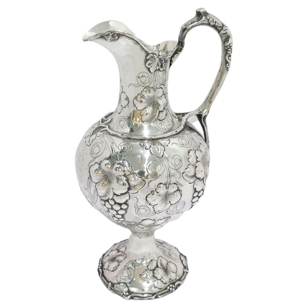 Coin Silver Bailey Antique c. 1840 Floral Repousse Grapevine Handle ...