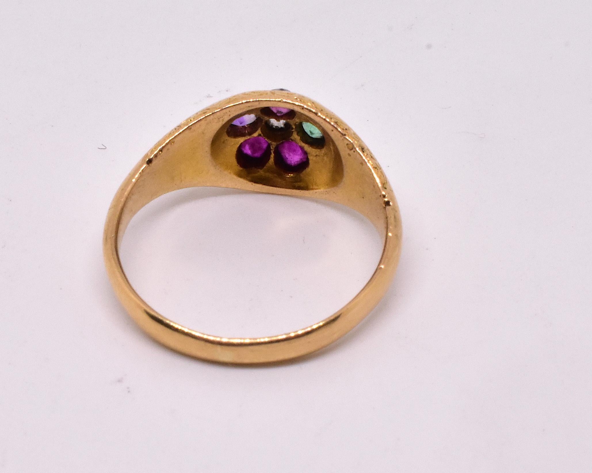 Antique 15 Karat Gold Victorian Forget-Me-Not Regard Ring at 1stDibs ...