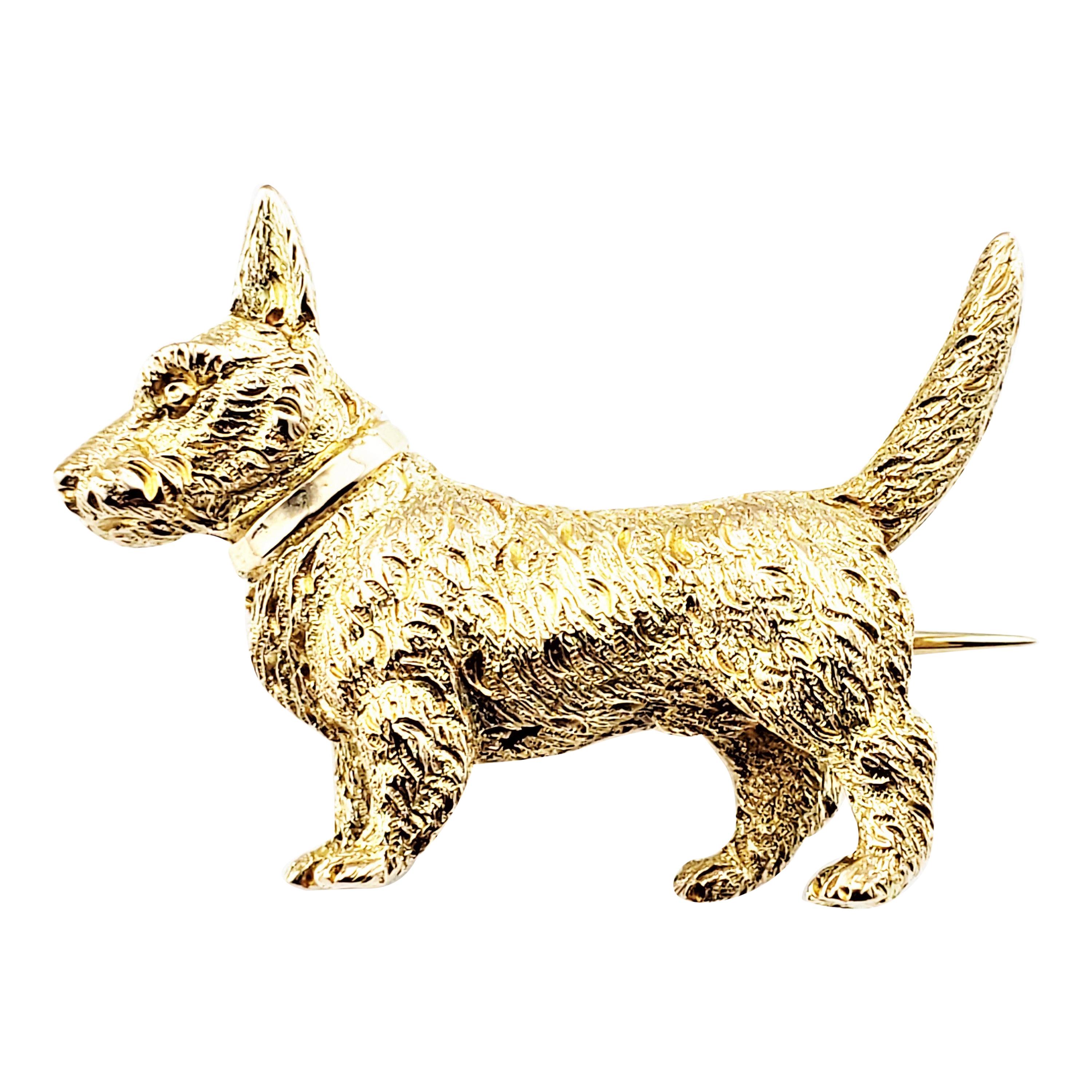 Adorable Schnauzer Dog Diamond Gold Brooch Pin at 1stDibs