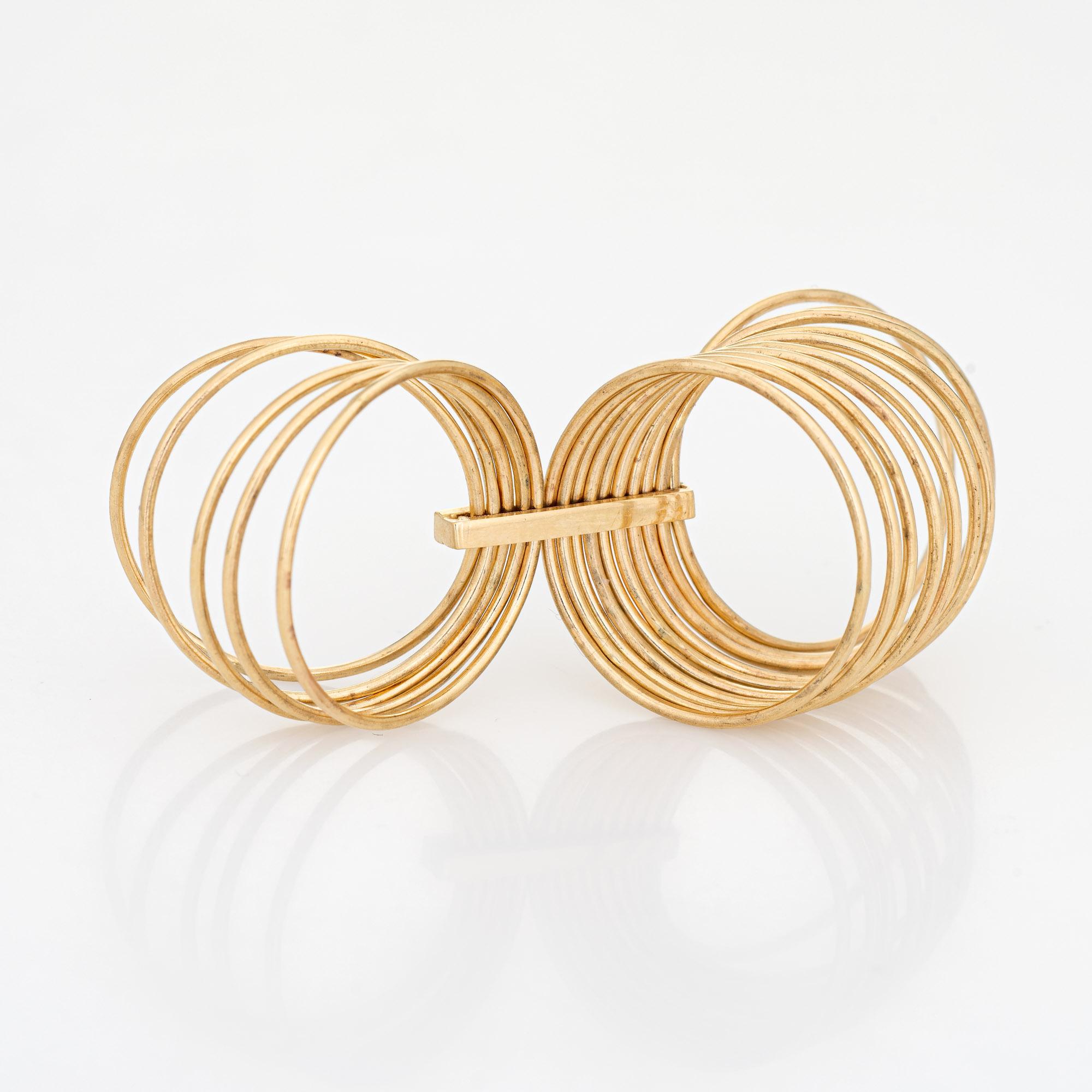 15 Multi Band Diamond Ring Vintage 14k Yellow Gold Wide Cigar Jewelry ...