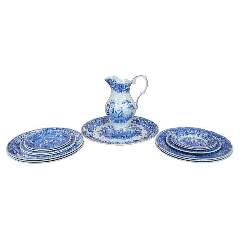 15 Spode Blue Room Collection China Bread Dinner Plates Pitcher Girl at ...