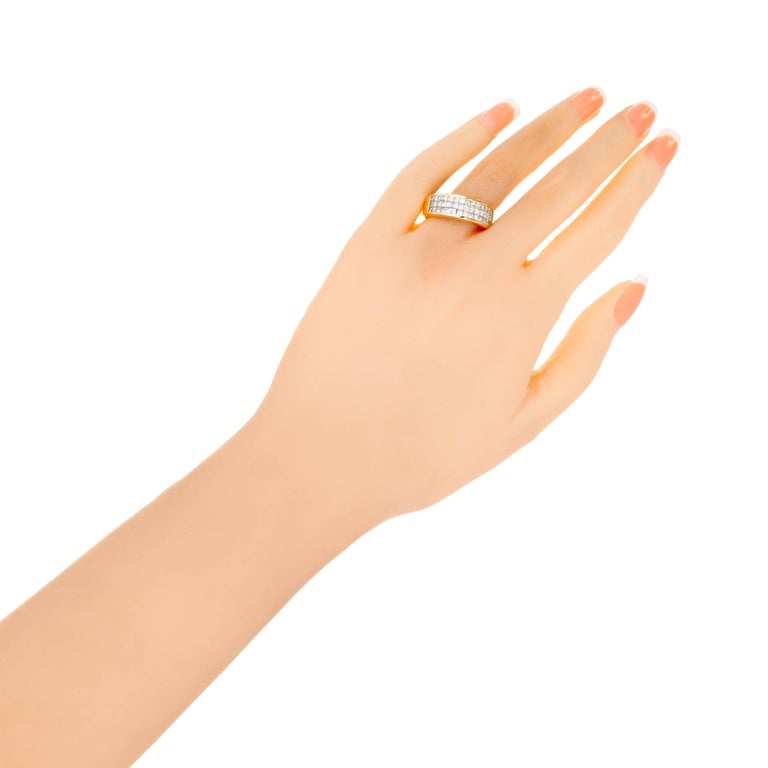 1.50 Carat Diamond Invisible Set Gold Band Ring For Sale at 1stDibs