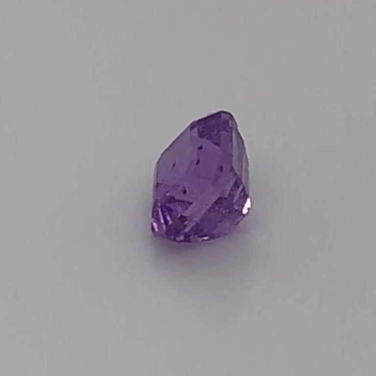 1.50 Carat Emerald Shape Premium Purple Color Sapphire GIA Certified ...