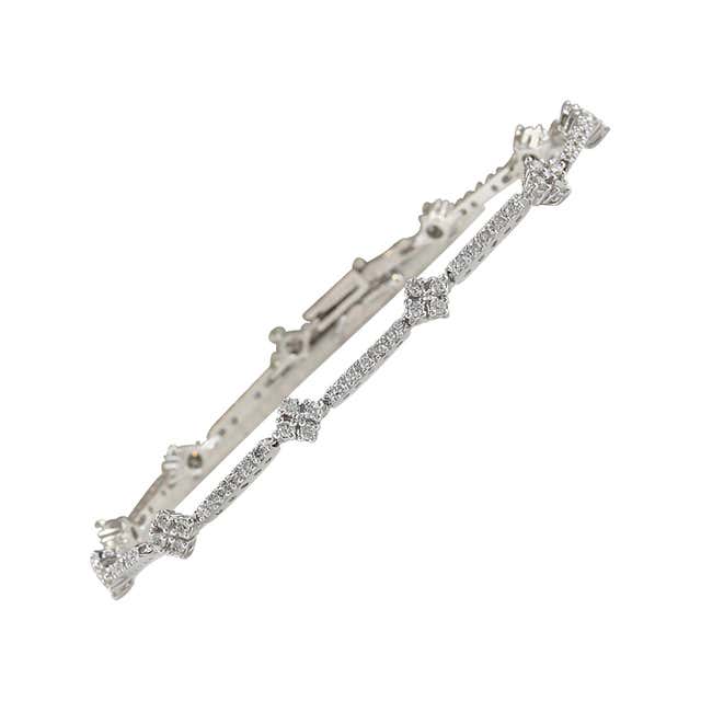 1 50 Carat Natural Diamond 18 Karat White Gold Bracelet For Sale At 1stdibs