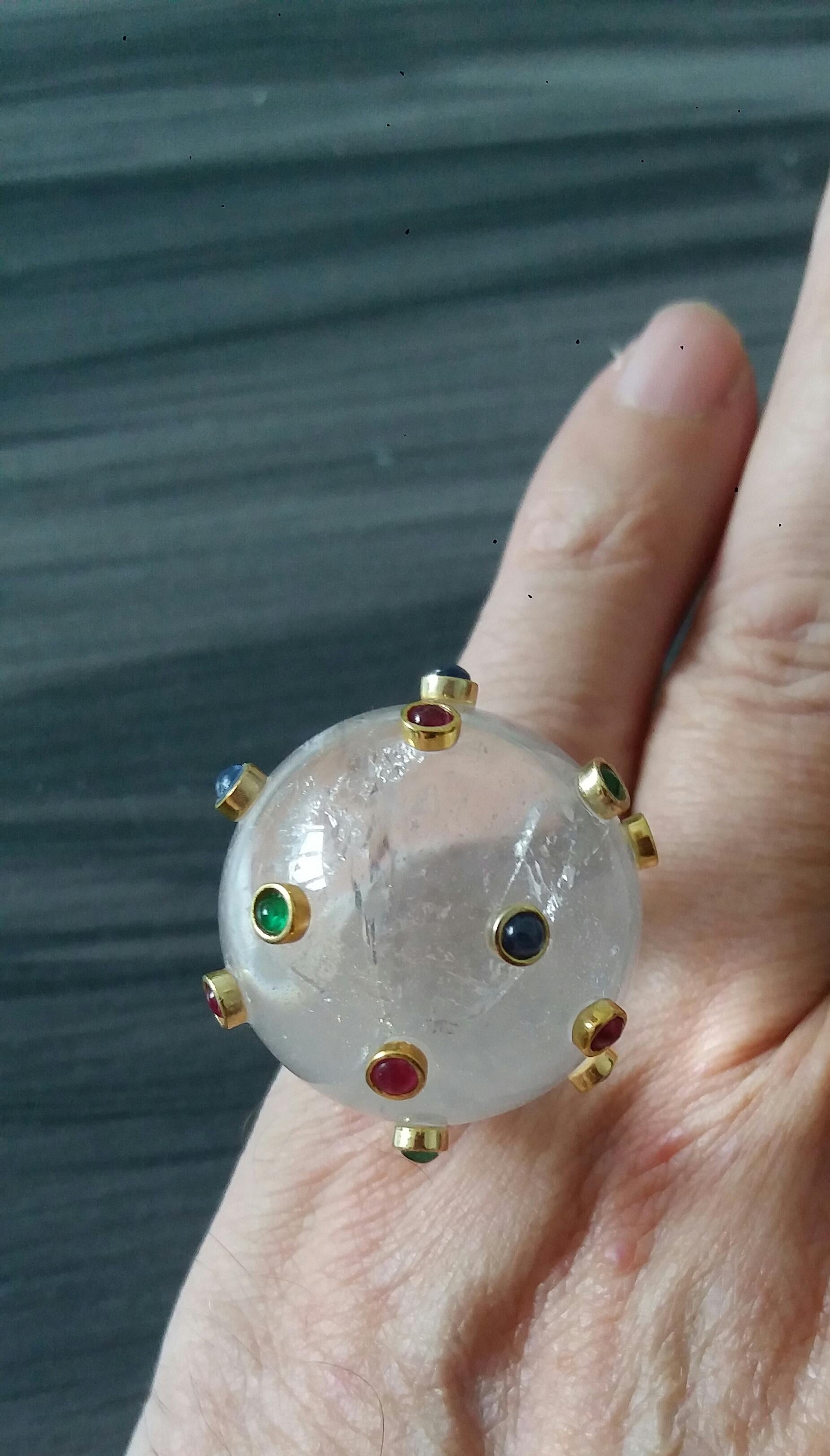 150 Carat Natural Quartz Ball Rubies Emeralds Sapphires Round Cabs 14K ...