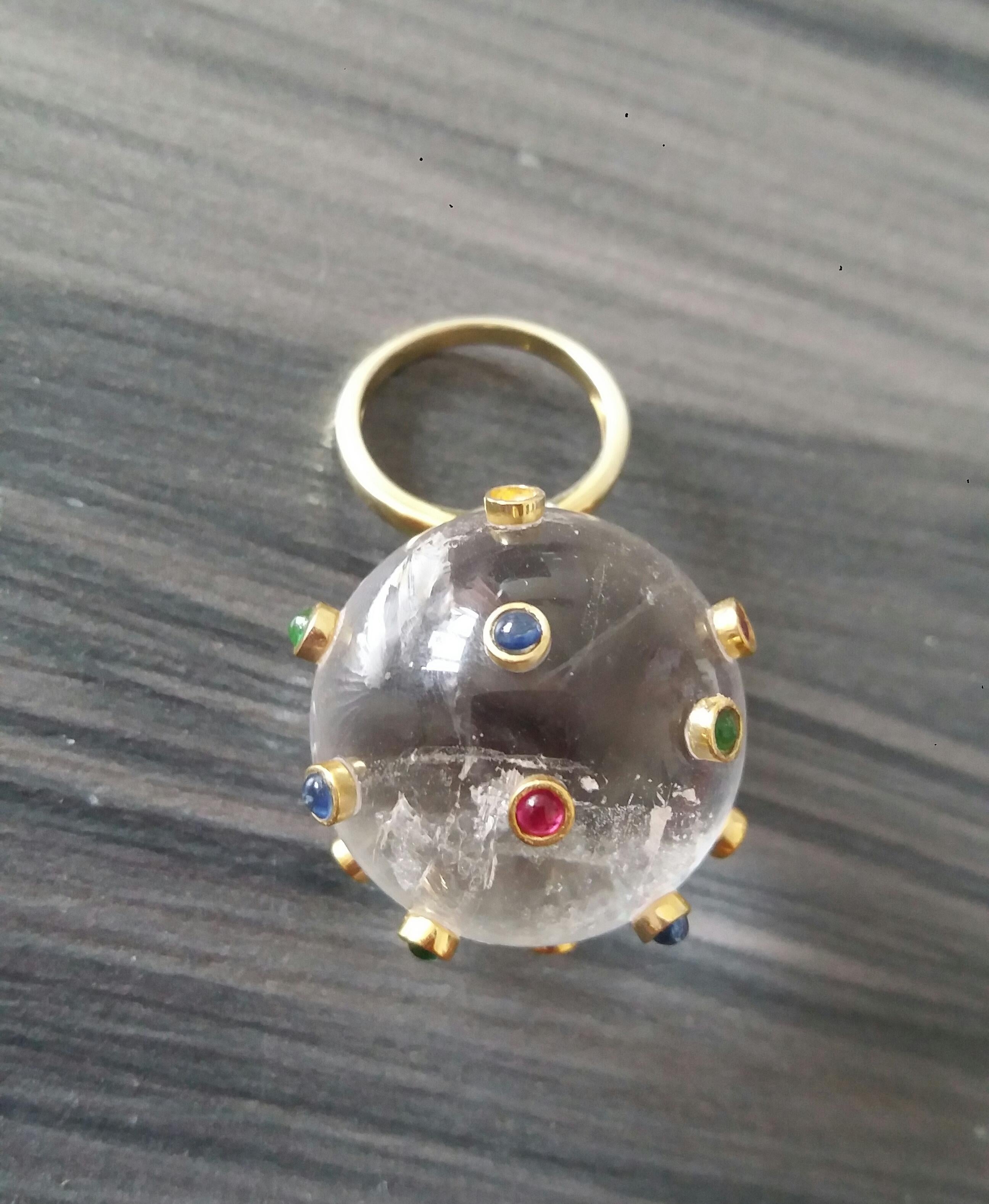 150 Carat Natural Quartz Ball Rubies Emeralds Sapphires Round Cabs 14K ...