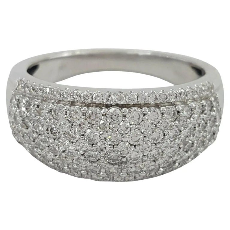 1.50 Carat Round Brilliant Cut Diamond Pave Dome Band Ring For Sale at ...