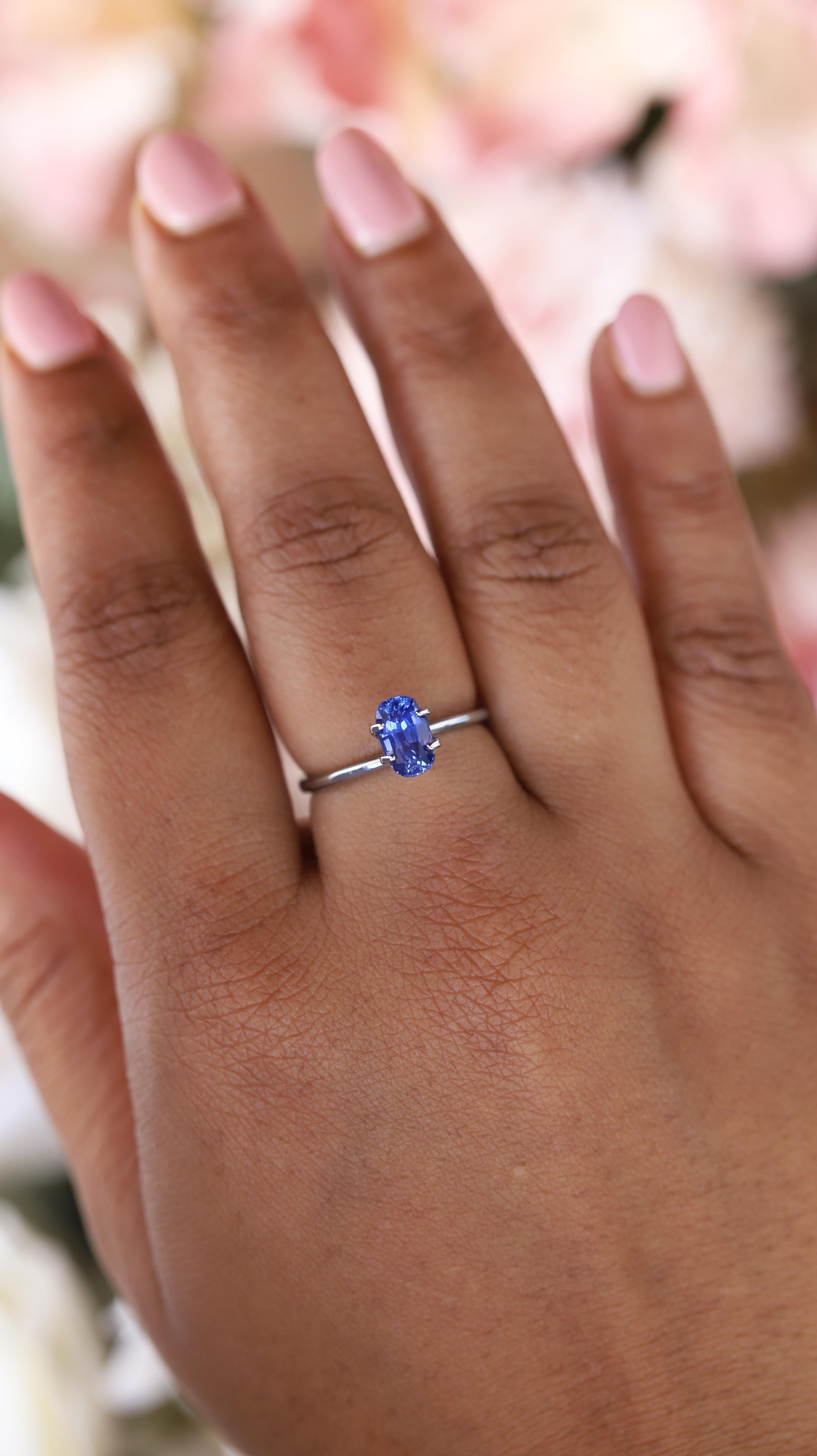 1.50 Carat Unheated Cornflower Blue Natural Sapphire Loose Gemstone from Ceylon For Sale at ...