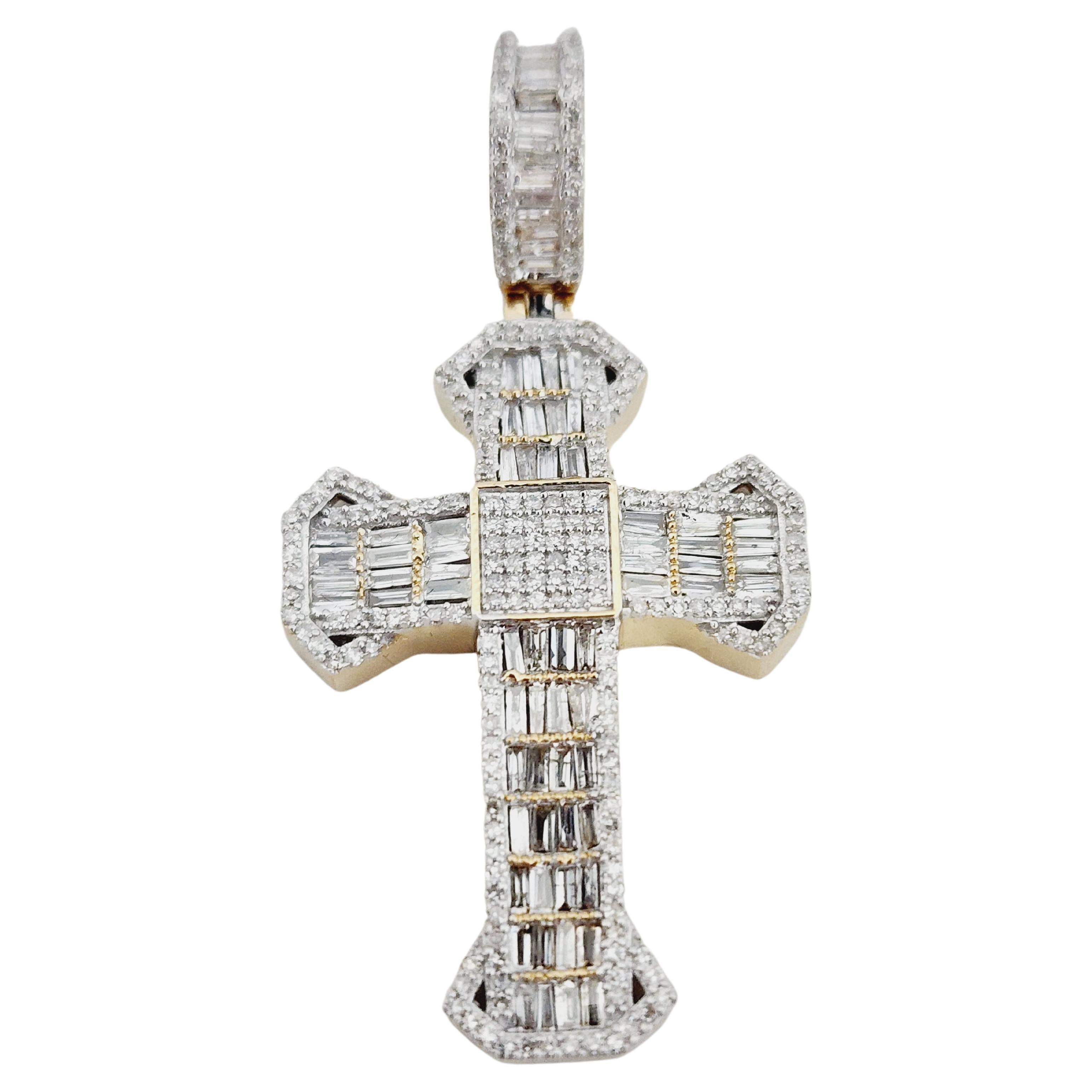 Diamond and Pink Sapphire Cross Pendant 1.50 Carat at 1stDibs | pink ...
