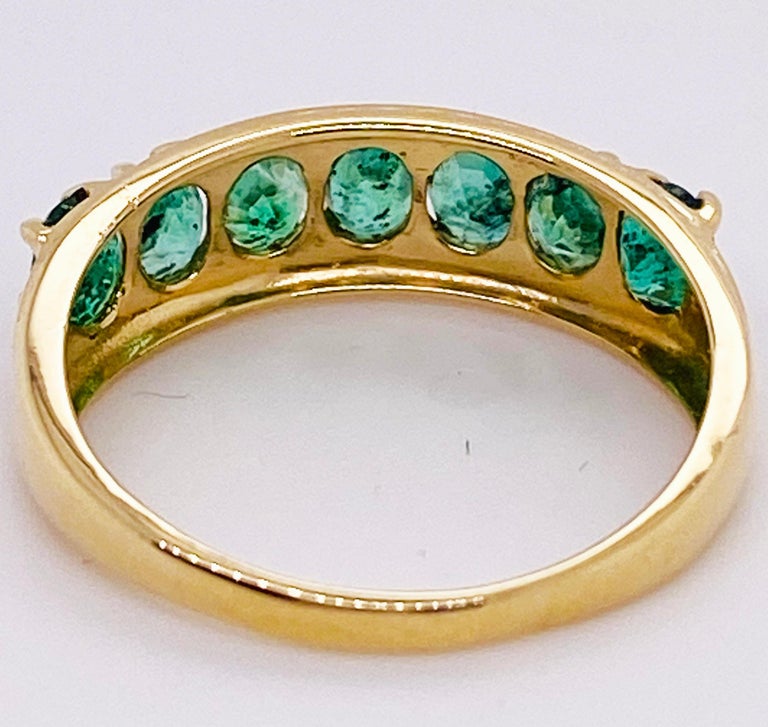 1.50 Emerald Ring, 7 Emerald Band, Wedding Band, Stackable Band, 1.50 ...