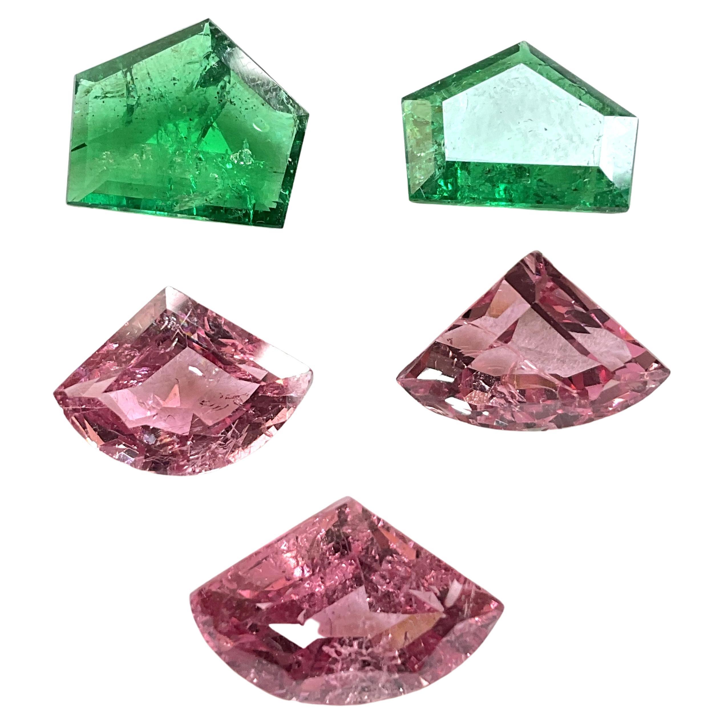 15.08 Carats Zambian Emerald and Spinel Tajik Cut stone natural ...