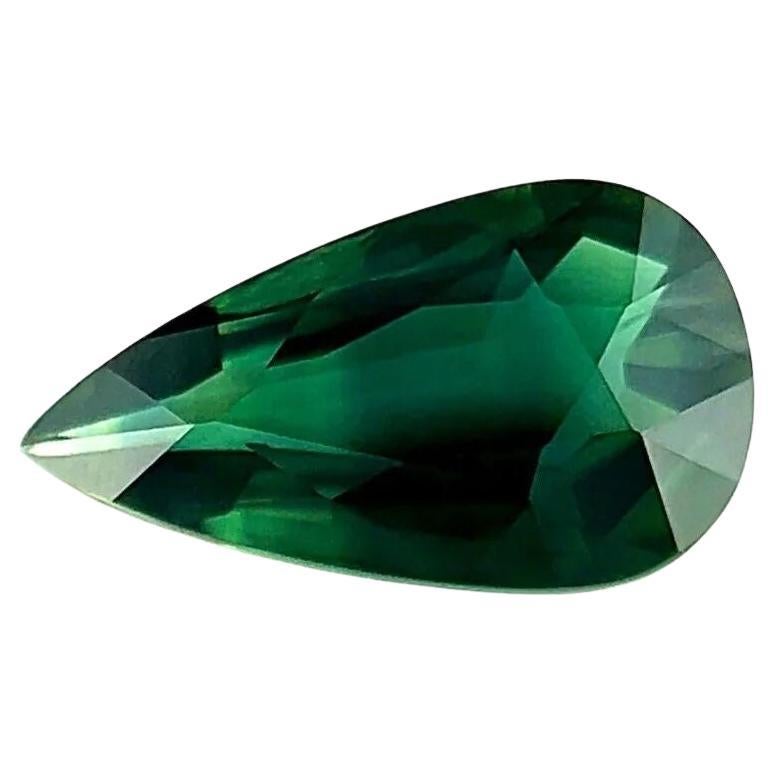 Deep Blue Green Sapphire 1.20ct Pear Teardrop Cut Loose Gemstone 7x5 ...