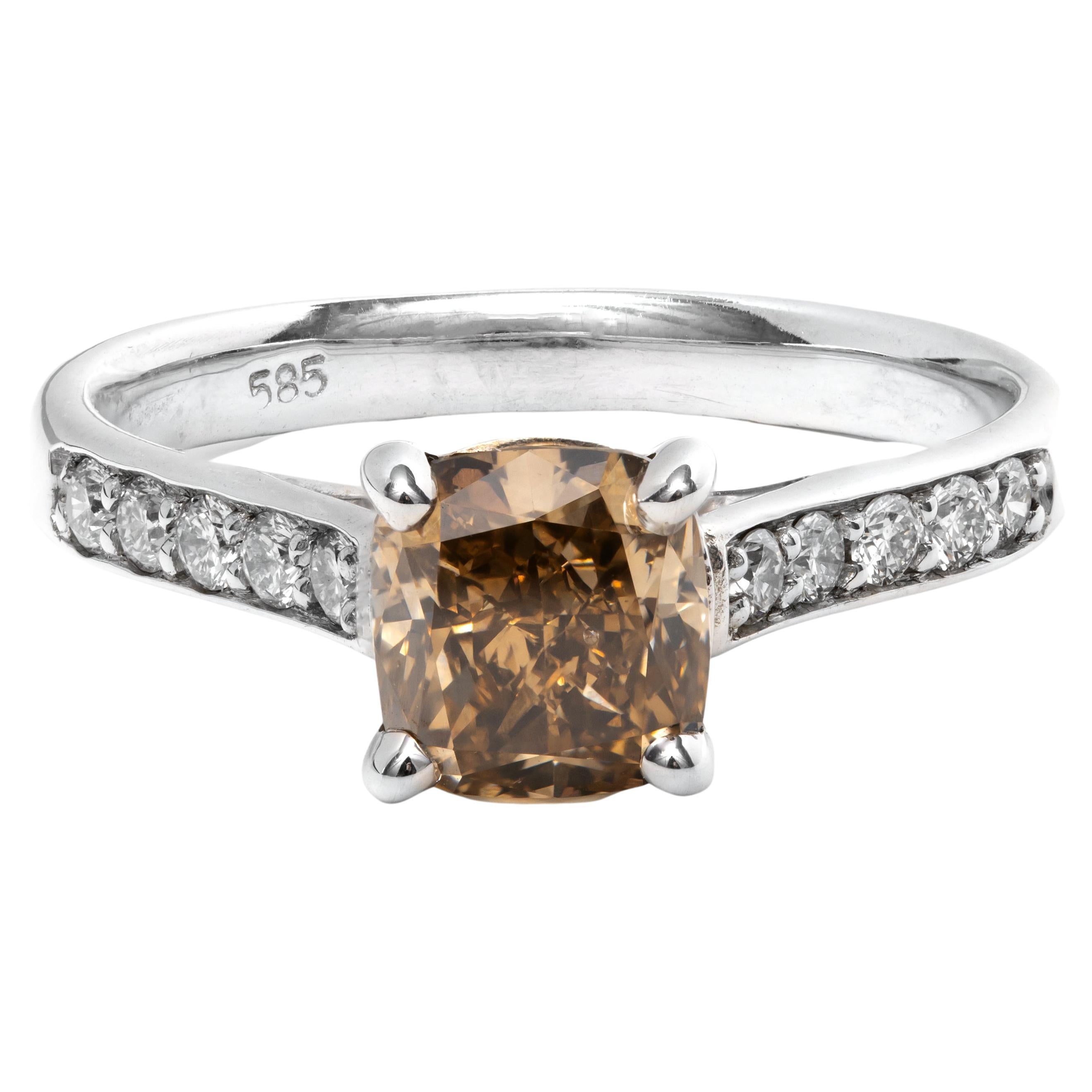 27.33ct Fancy Dark Orangy Brown Diamond Ring For Sale at 1stDibs