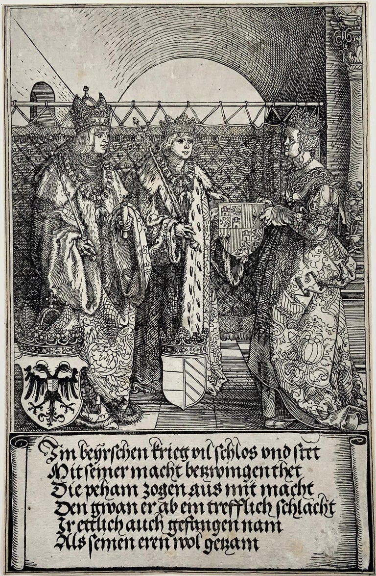 1515 Albrecht Durer Emperor Maximilian and Mary, Woodcut, Triumphal ...