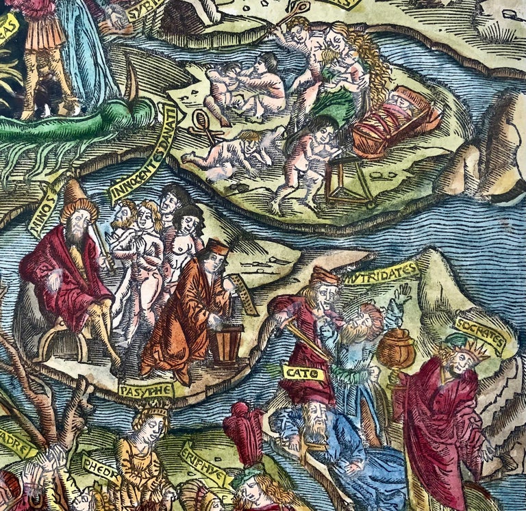 1517 the Underworld, Folio Gruninger Woodcut Leaf, Virgil’s Aeneid ...