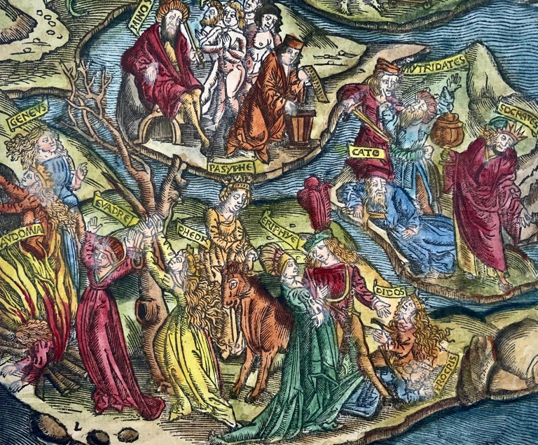 1517 the Underworld, Folio Gruninger Woodcut Leaf, Virgil’s Aeneid ...