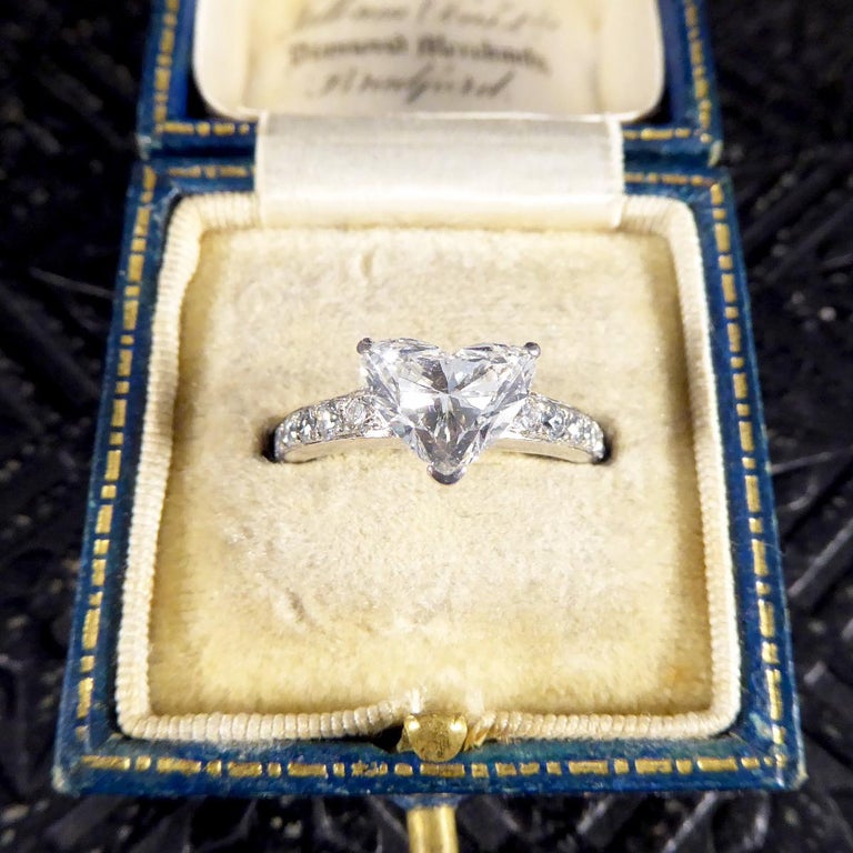 1.51ct Heart Cut Diamond Engagement Ring with Diamond Shoulders 18ct ...