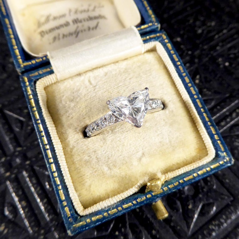 1.51ct Heart Cut Diamond Engagement Ring with Diamond Shoulders 18ct ...