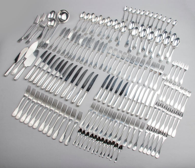 153-Piece Set of Silver-Plated Flatware by Christofle Model Vendome ...