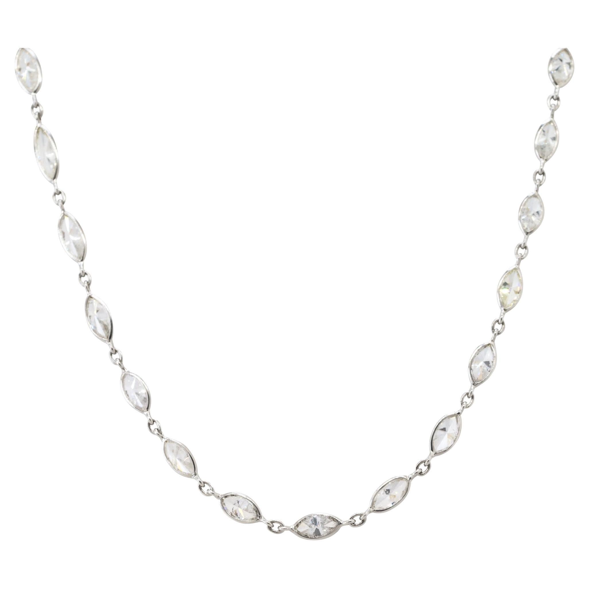 Edwardian Diamond Platinum Chain at 1stDibs