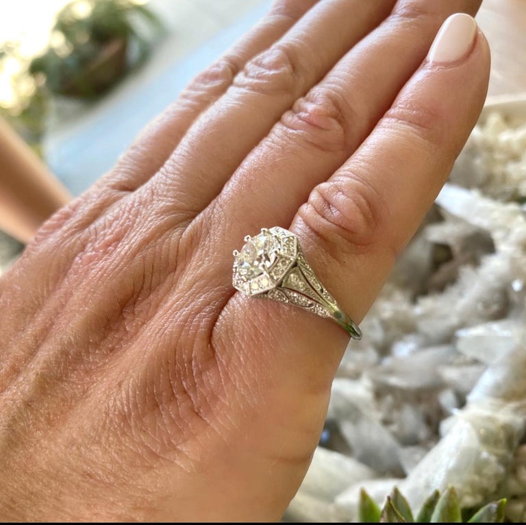 1.53ct GIA French Platinum Diamond Ring For Sale at 1stDibs