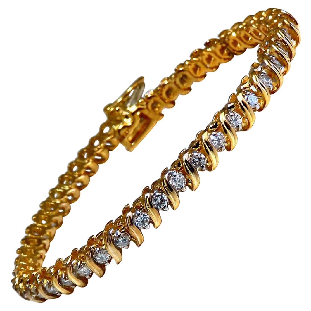 6 Carat Diamond And 14 Karat Gold S Link Tennis Bracelet At 1stdibs 6