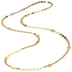 14 Karat Yellow Gold Disc Necklace For Sale at 1stdibs