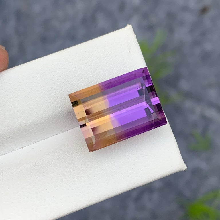 15.50 Carat Loose Ametrine Baguette Shape from Bolivia Purple Yellow ...