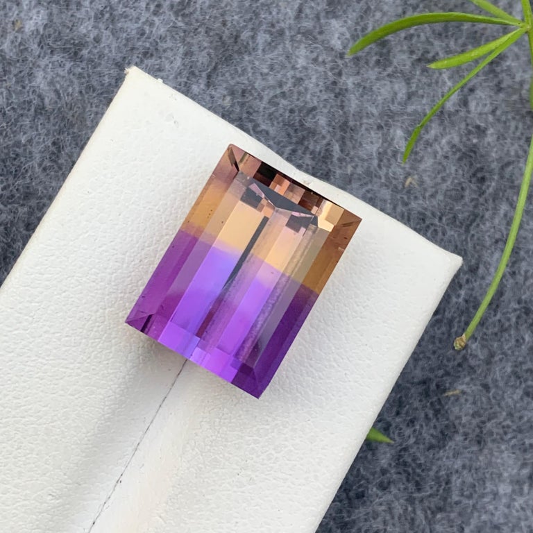 15.50 Carat Loose Ametrine Baguette Shape from Bolivia Purple Yellow ...