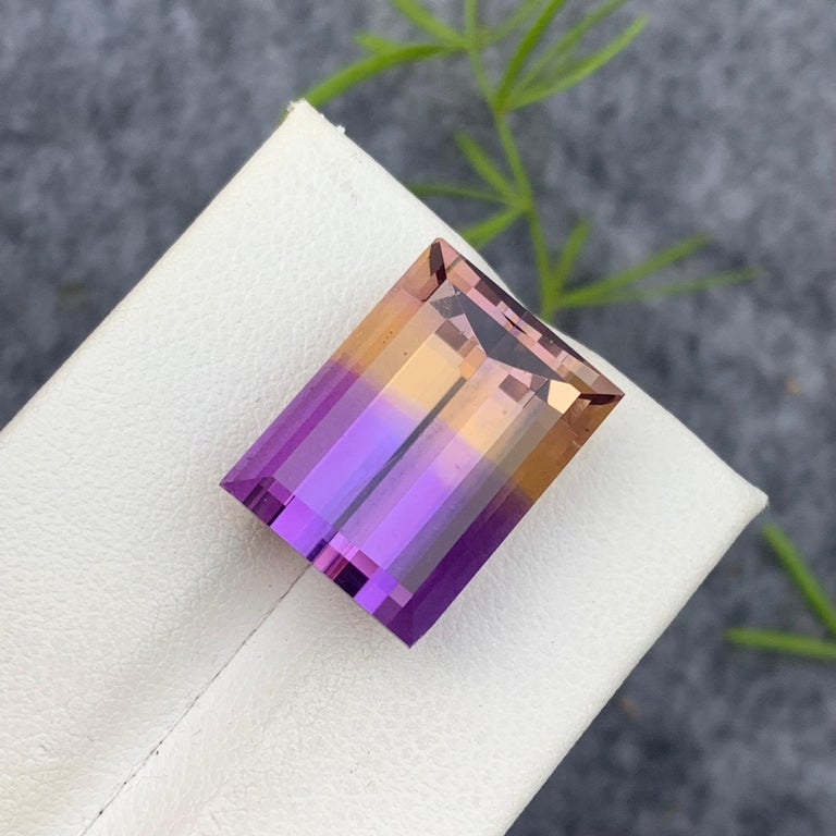 15.50 Carat Loose Ametrine Baguette Shape from Bolivia Purple Yellow ...