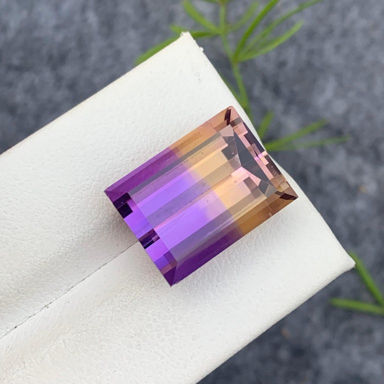 15.50 Carat Loose Ametrine Baguette Shape from Bolivia Purple Yellow ...