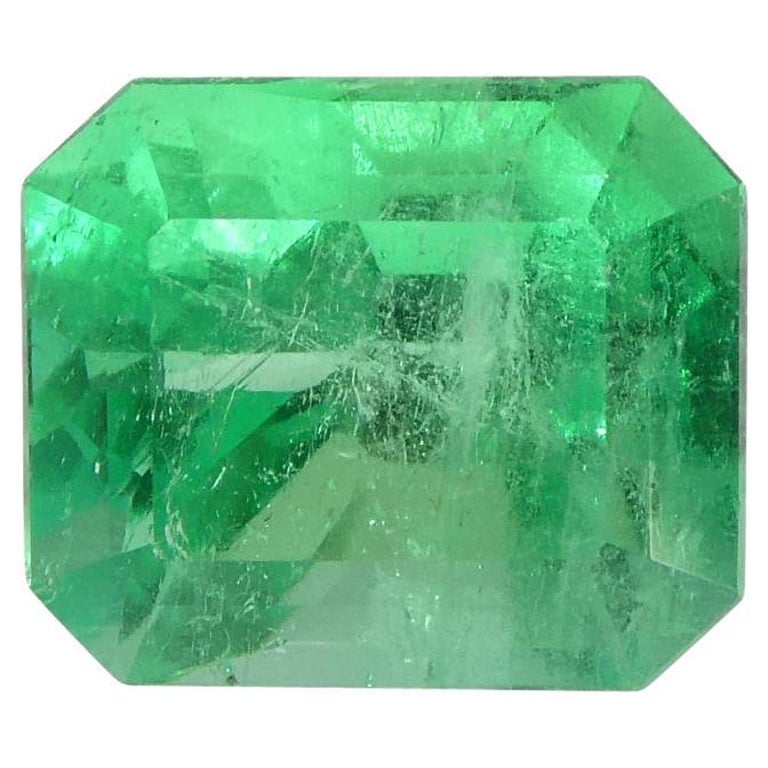 1.55 Carat Octagonal/Emerald Cut Green Emerald GIA Certified Colombia ...
