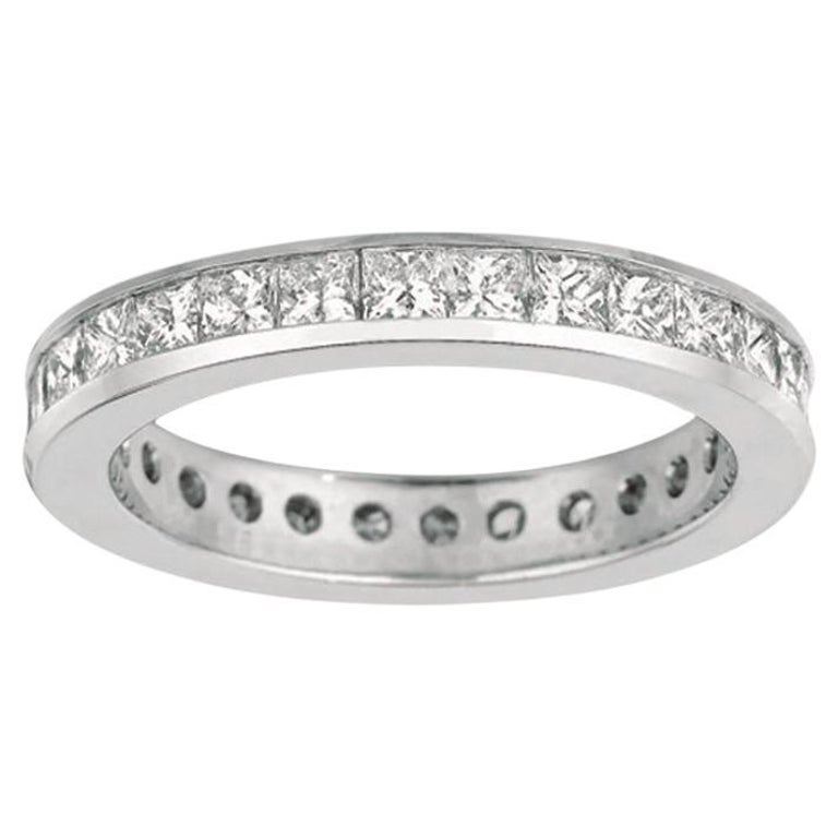 Customizable 1.56 Carat Natural Diamond Princess Cut Eternity Ring Band ...