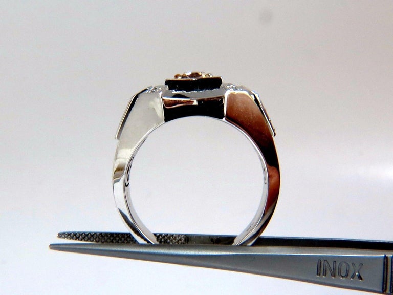 1.56 Carat Natural Fancy Color Diamond Men's Ring 18 Karat Pinkish ...