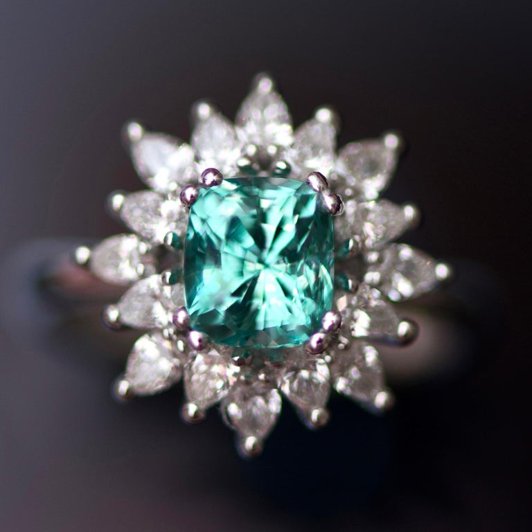 1,56 Carat Vanadium Chrysoberyl Diamonds 18 Karat White Gold Ring by D ...