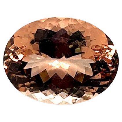 20.40 Carat Natural Peach Color Loose Morganite Oval Shape Gemstone For ...