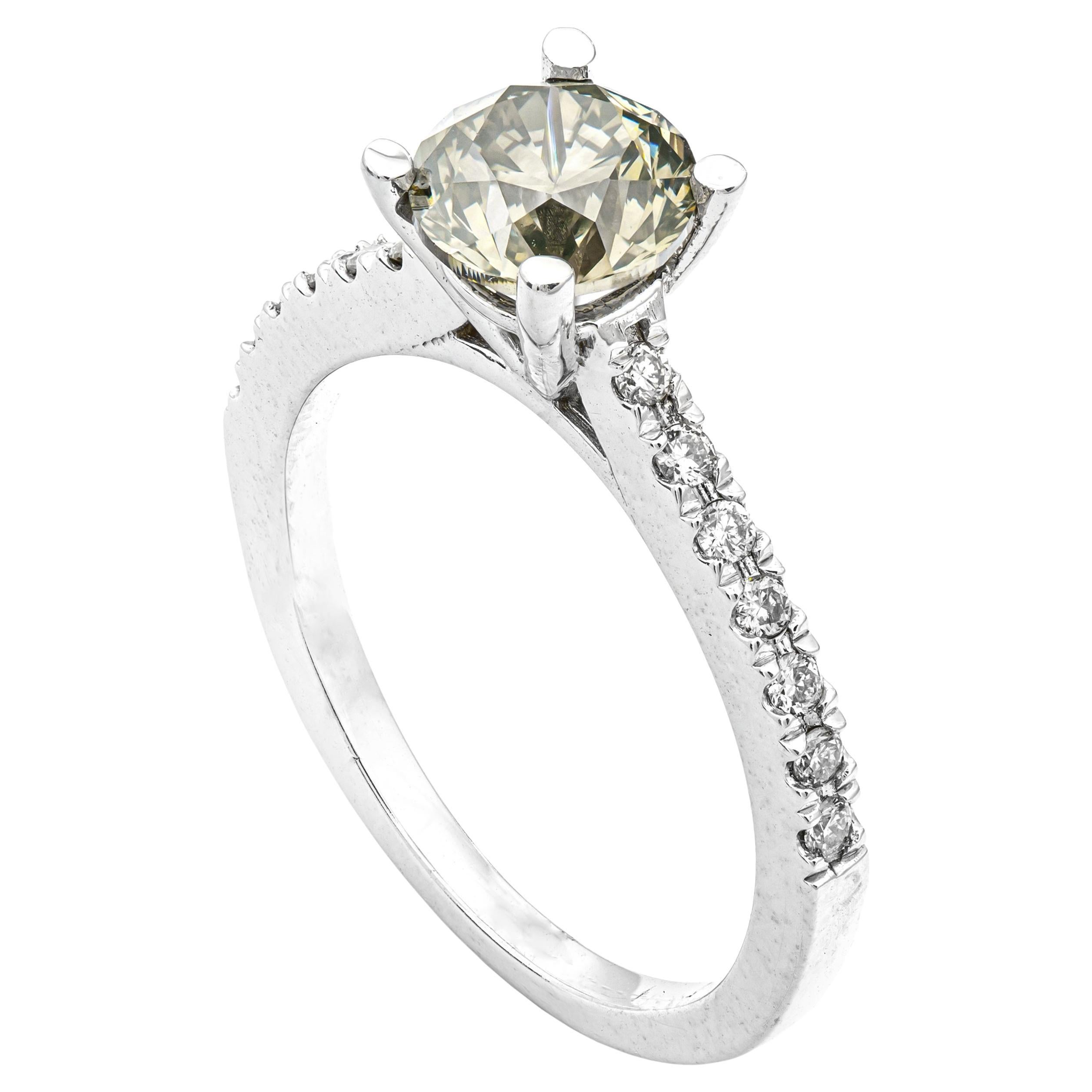 Nally Natural Fancy Green-Yellow Diamond Ring GIA For Sale at 1stDibs